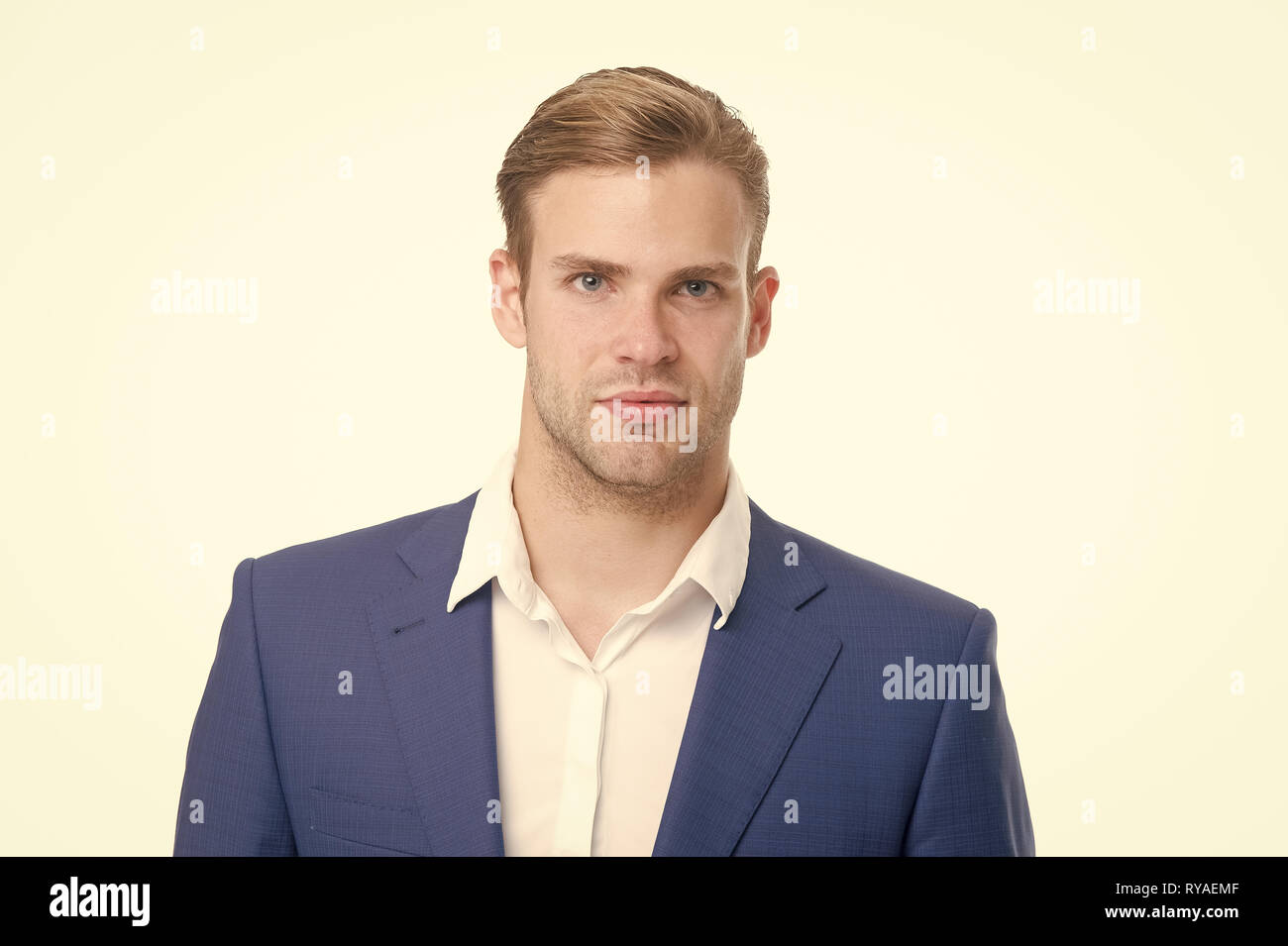 White collar worker. Macho confident ready work office. Guy office ...