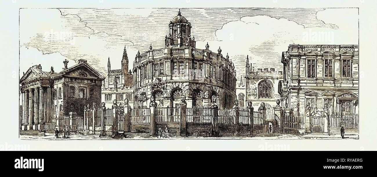 Oxford: The Old Ashmolean, the Sheldonian Theatre, from Broad Street ...