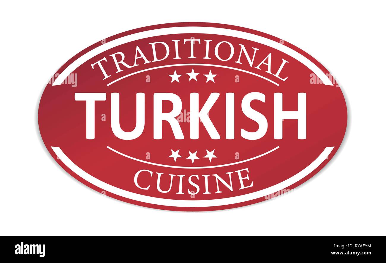 traditional turkish cuisine paper web lable badge isolated Stock Vector ...