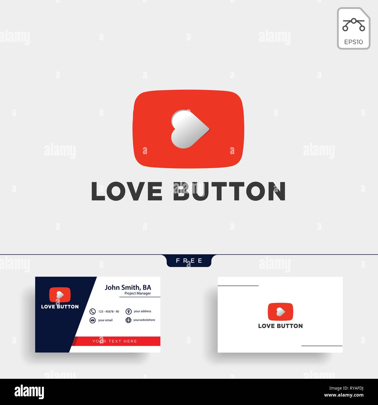 button play love line logo template vector illustration icon element ...