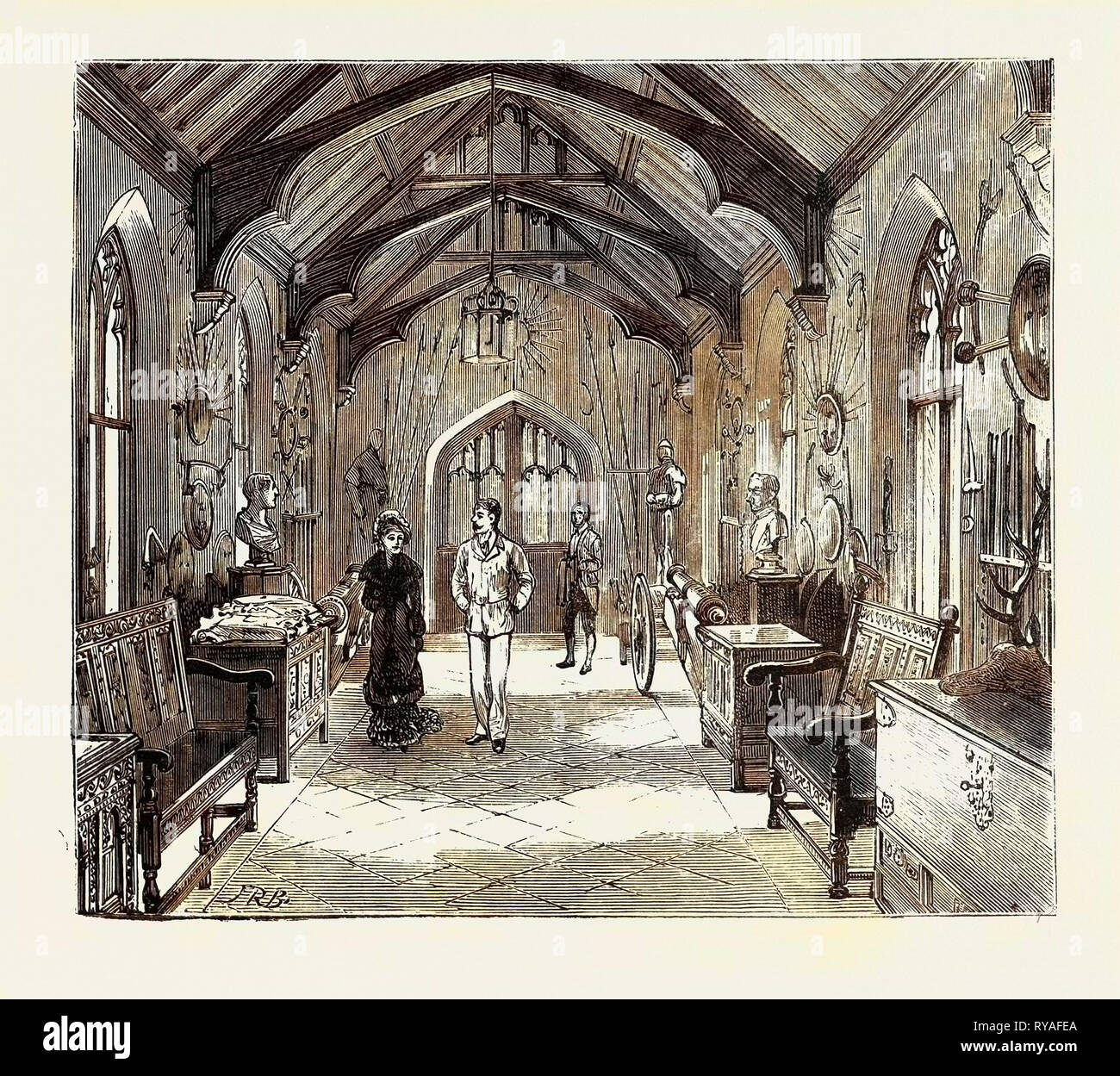 The Empress of Austria at Combermere, Cheshire: The Armoury in the ...