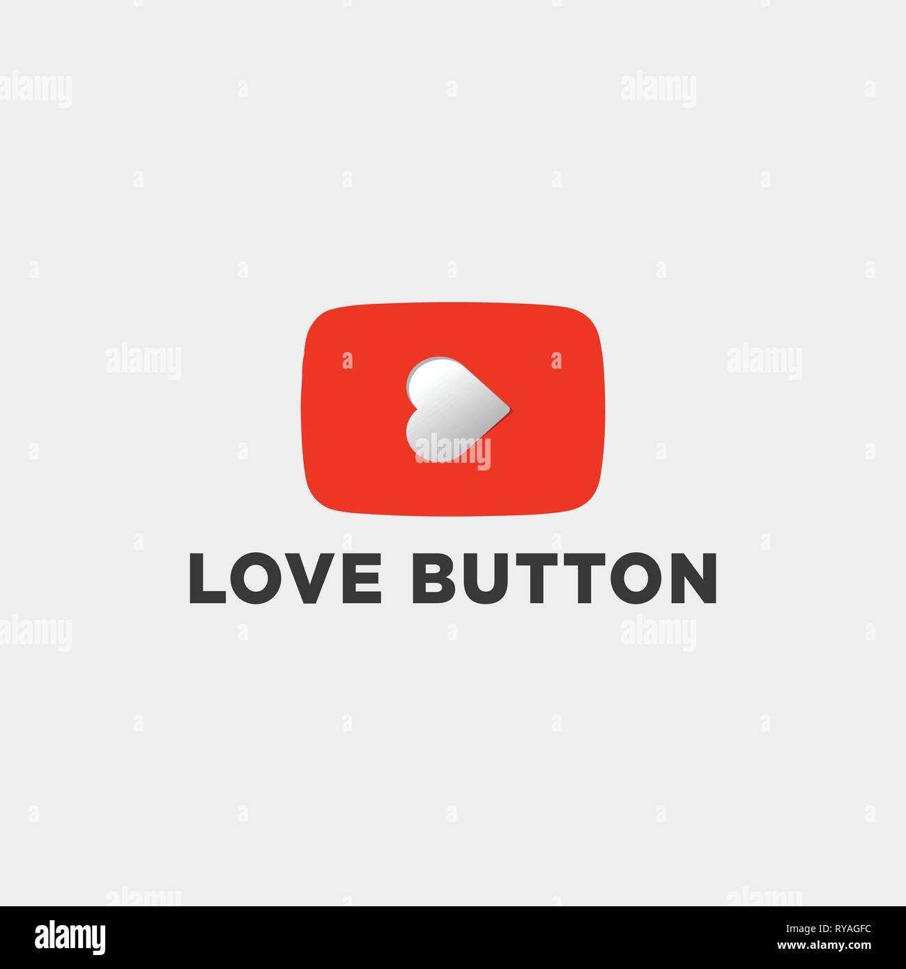 button play love line logo template vector illustration icon element ...