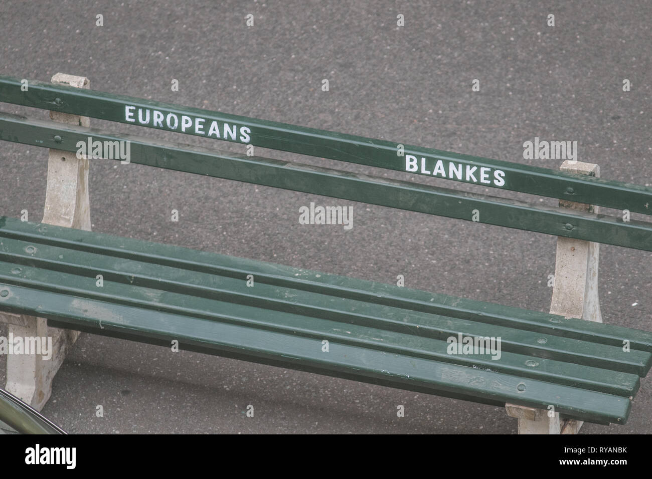 South africa apartheid bench hi-res stock photography and images - Alamy