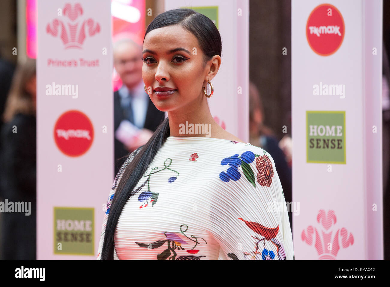 London, UK. 13th Mar, 2019. Maya Jama arrives at the London Palladium ...