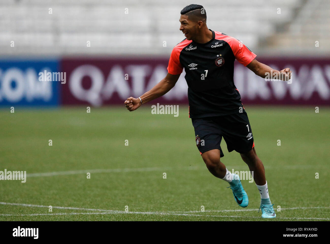 Curitiba, Brazil. 13th Mar, 2019. Rony during Athletico Paranaense ...