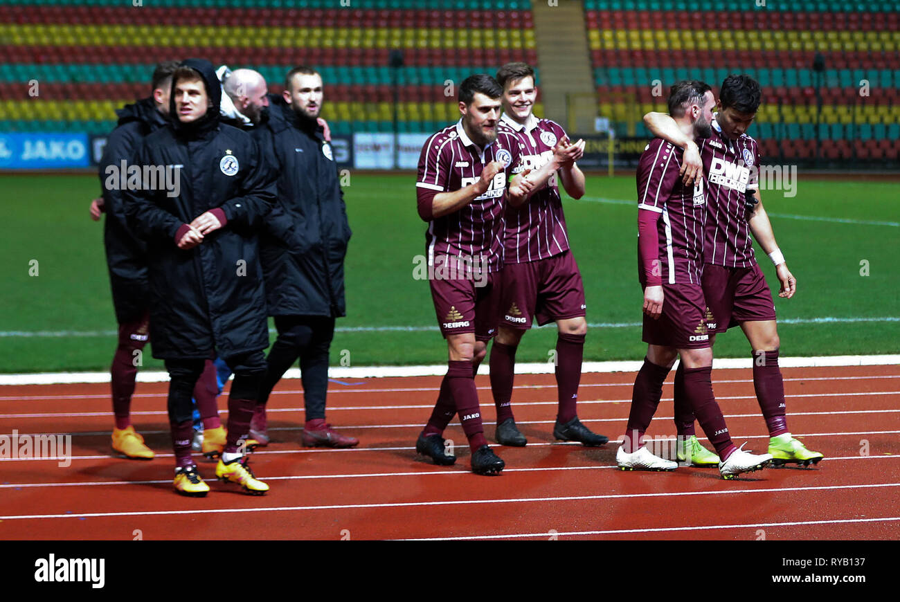 Berlin, Germany. 13th Mar, 2019. Soccer: Regionalliga Nordost, BFC ...