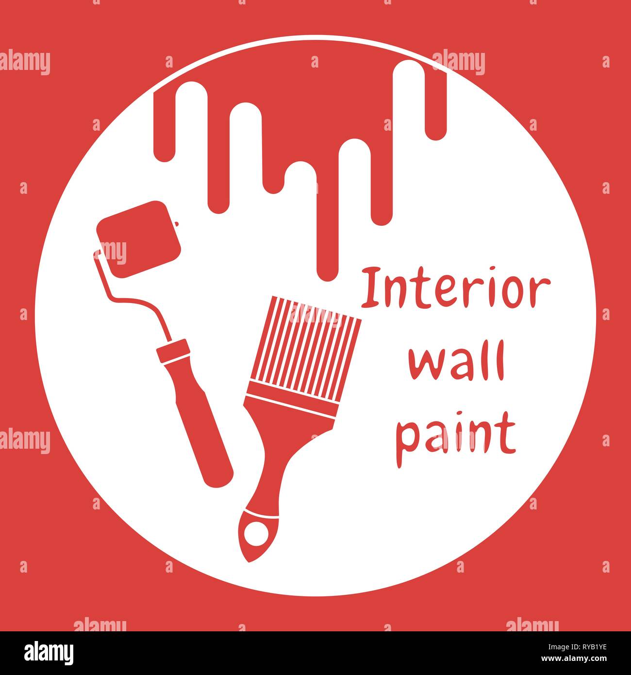 Vector illustration with tools for painting works. Building ...
