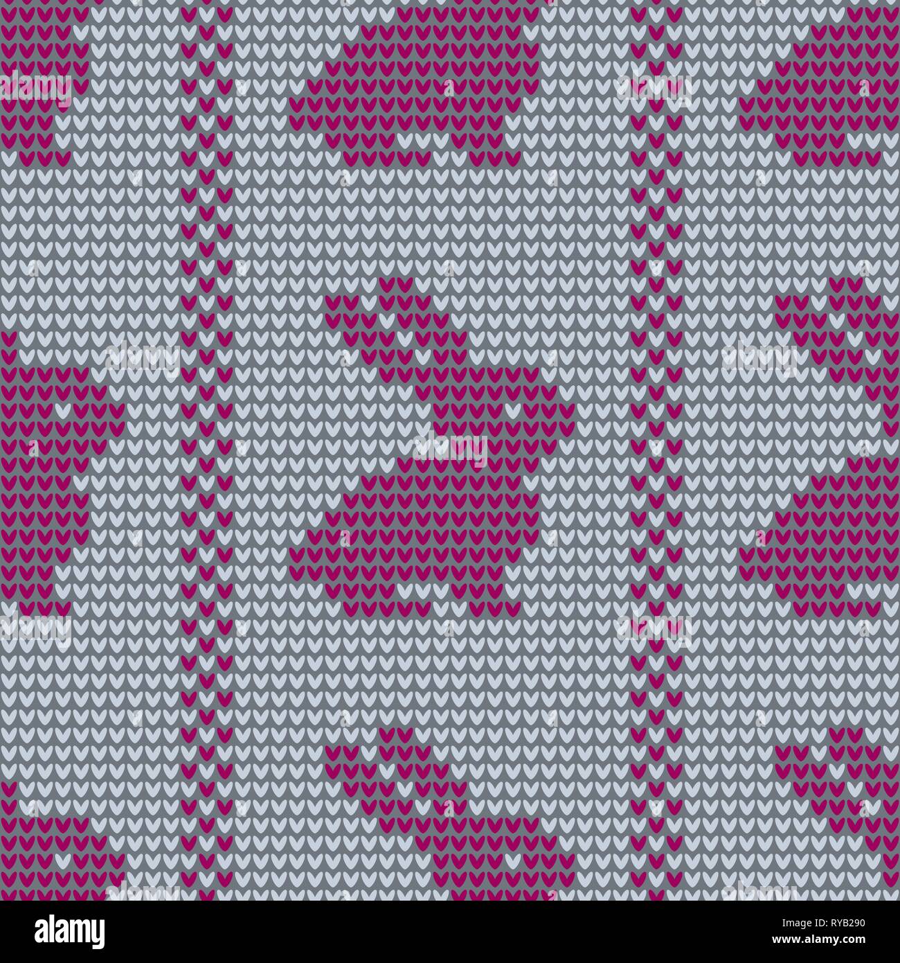Vector seamless pattern with Easter bunny. Knitted background. Happy ...