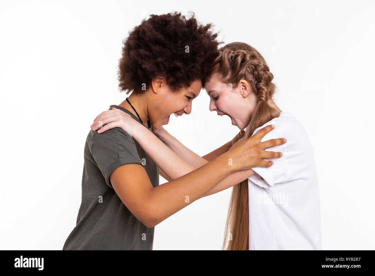 Two people screaming at each other hi-res stock photography and images ...