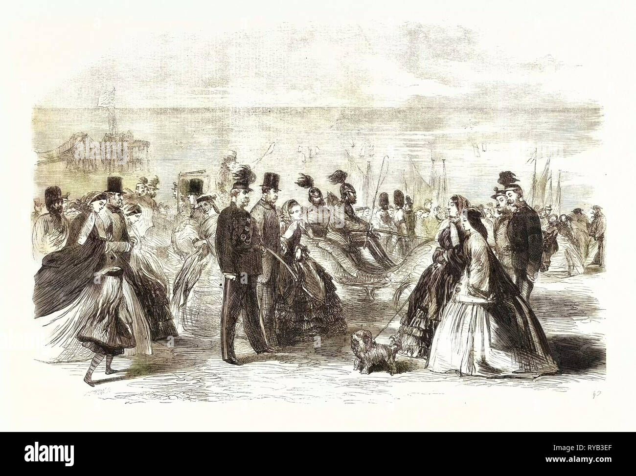 The Volunteer Sham Fight at Brighton on Easter Monday: Scene on the ...