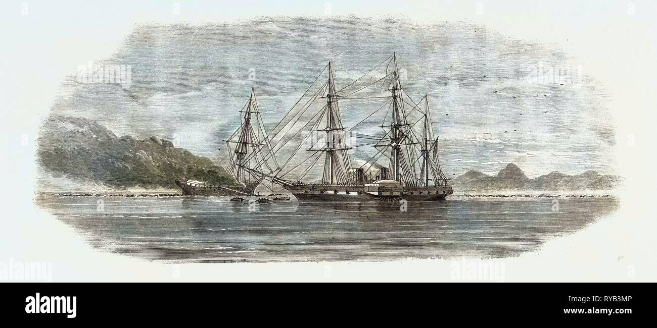 H.M.S. Sidon Destroying the Enchantress Wrecked on a Reef Off the ...