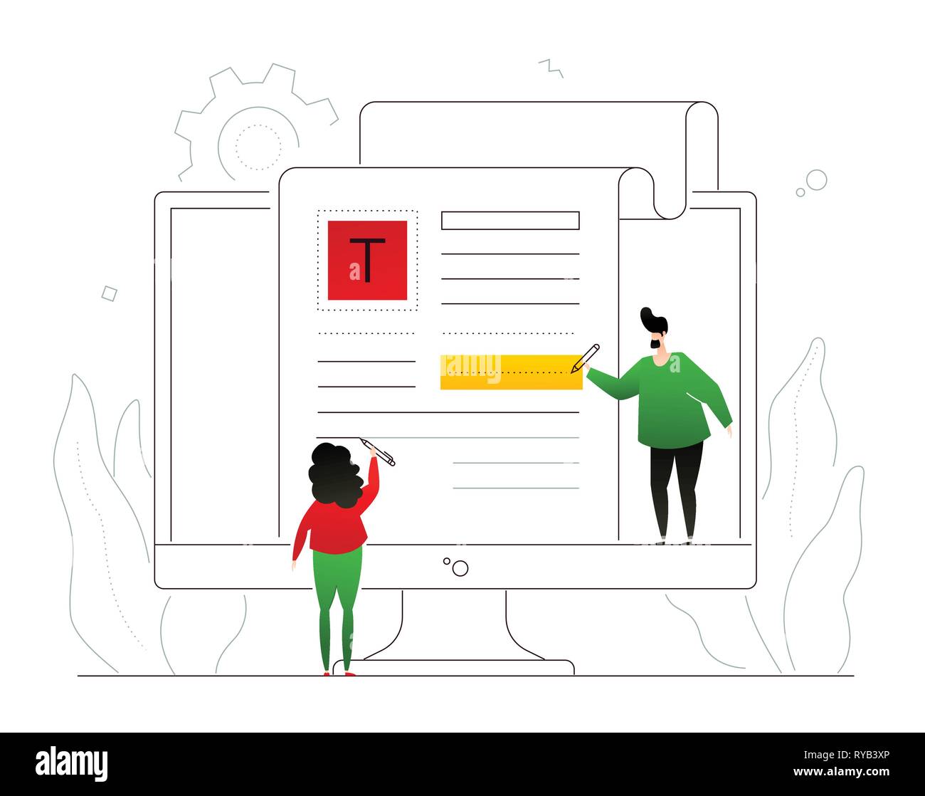 Modern digital work Stock Vector Images - Alamy