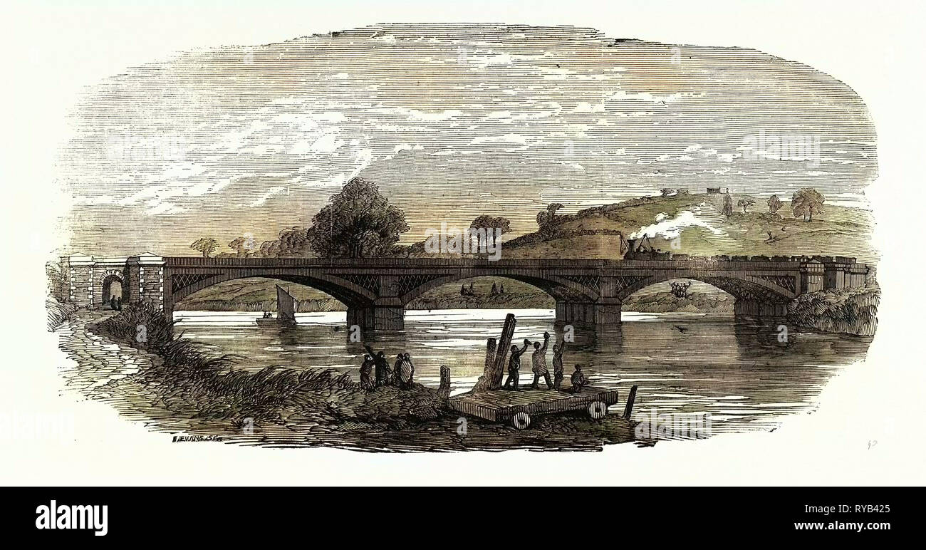 Opening of the North Devon Railway: The Iron Railway Bridge Over the ...