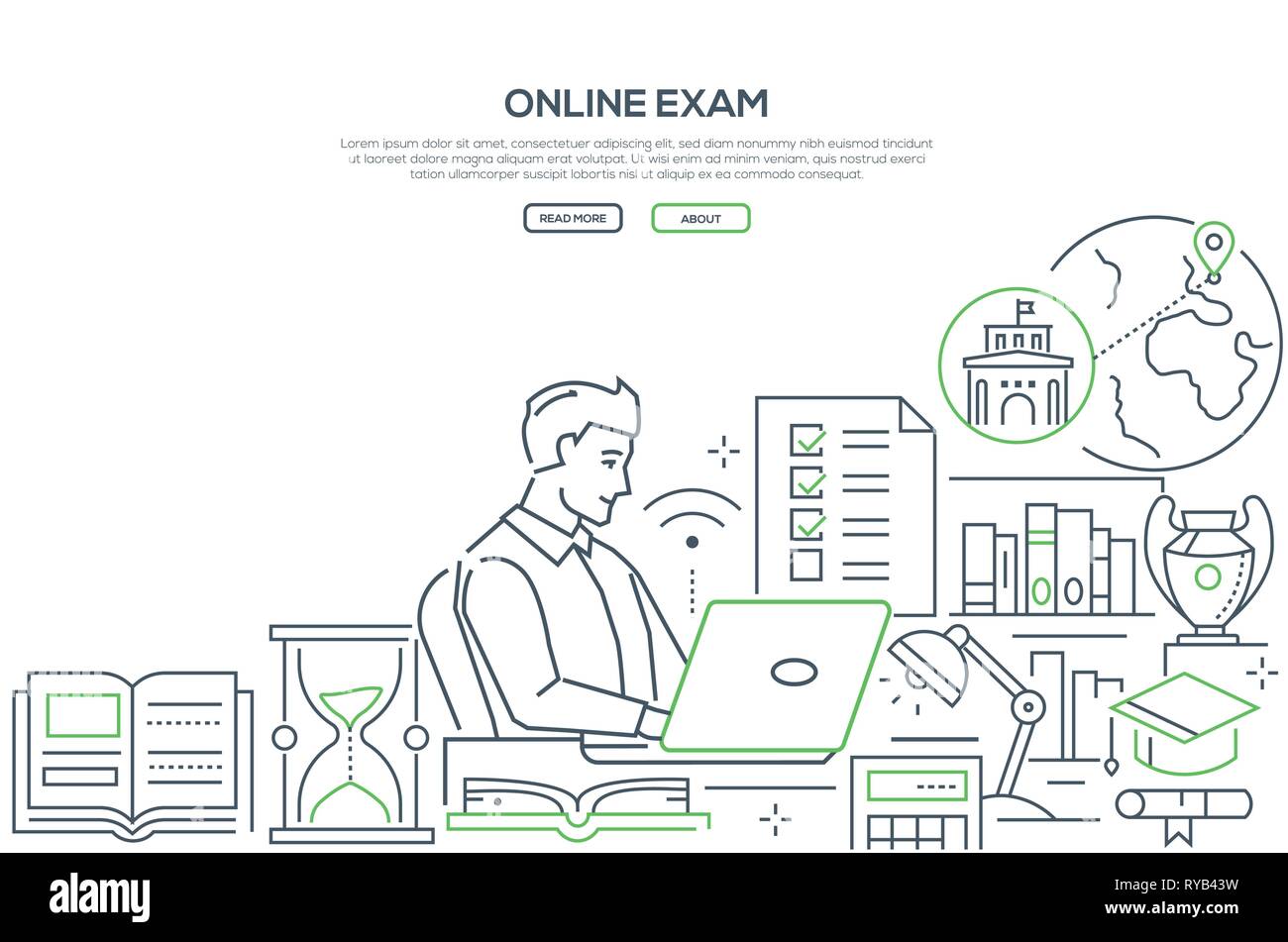 Online exam Stock Vector Images - Alamy
