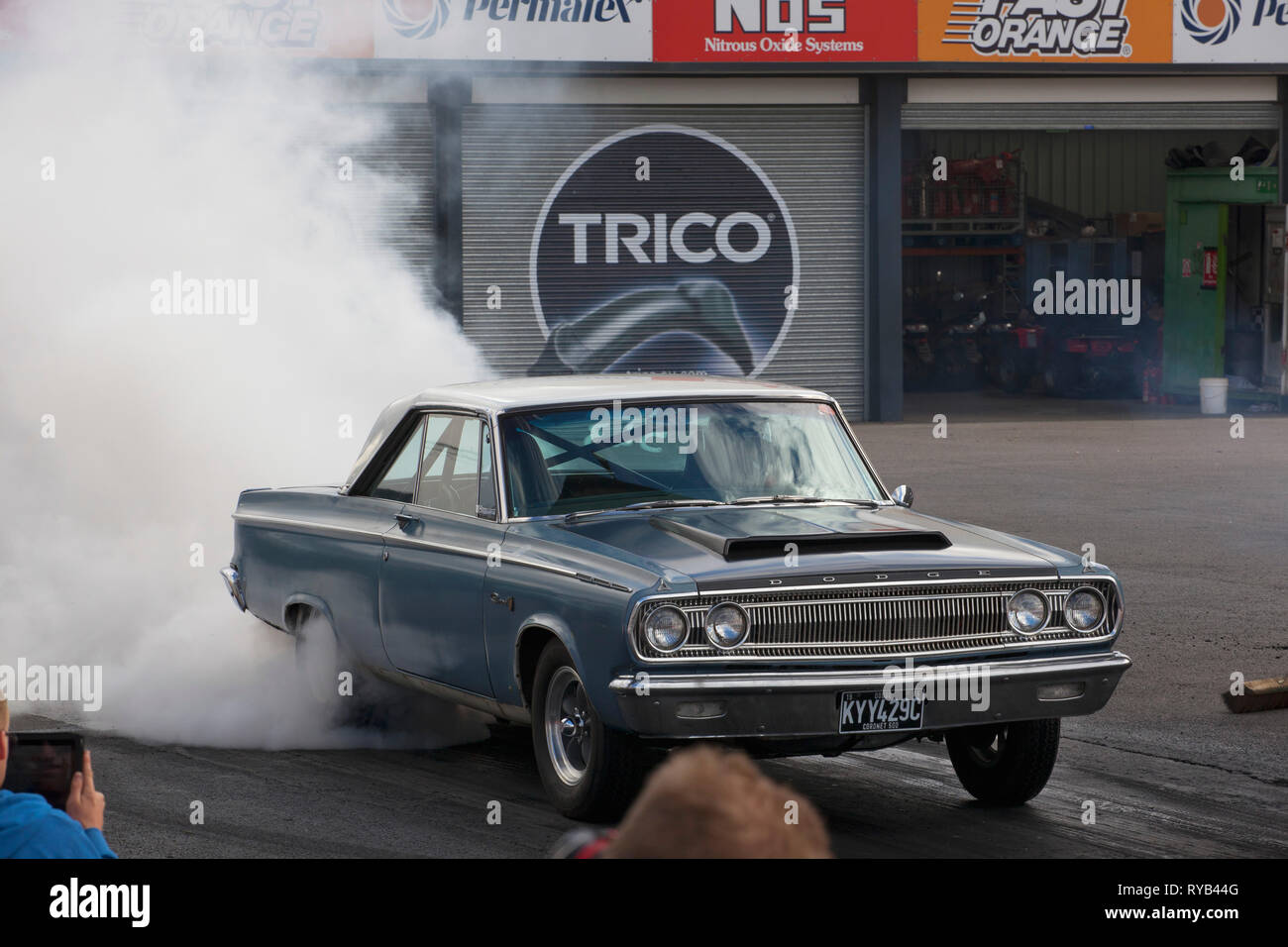 Cars about to race at Santa Pod Stock Photo - Alamy