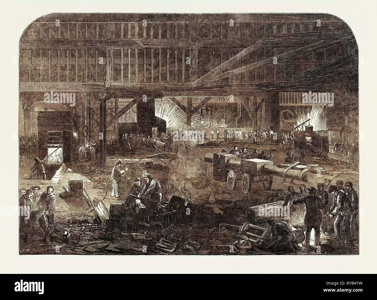 Mare and Co.'s Iron Ship-Building Works 1854 Stock Photo - Alamy