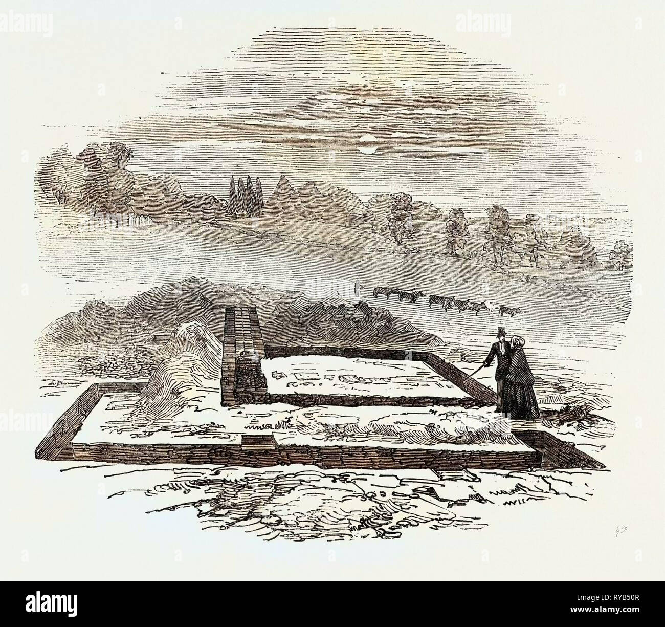 Roman Remains Discovered at Keston 1854 Stock Photo - Alamy