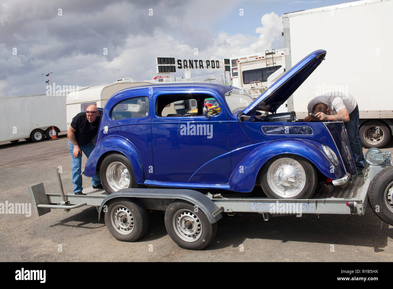 A classic car at Santa Pod UK race track Stock Photo - Alamy