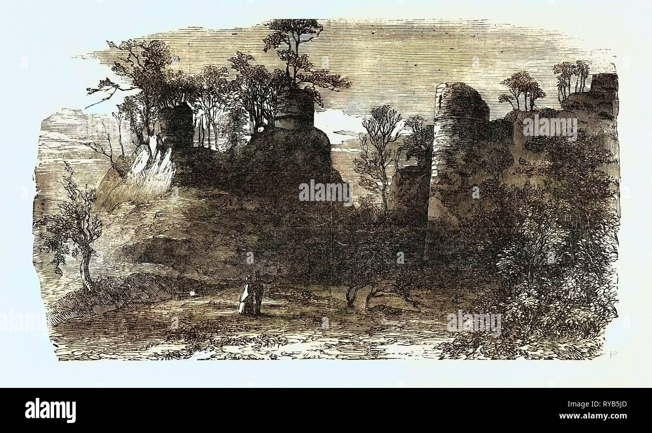 The Red Castle Hawkstone Park 1854 Stock Photo - Alamy