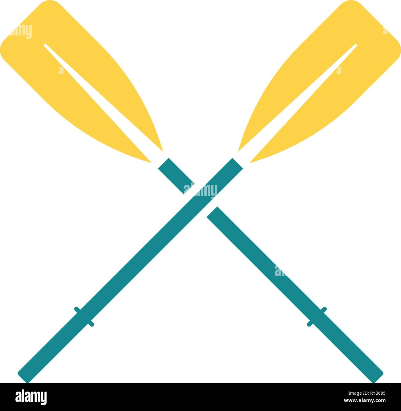 Icon of boat oars. Flat color design. Vector illustration Stock Vector ...