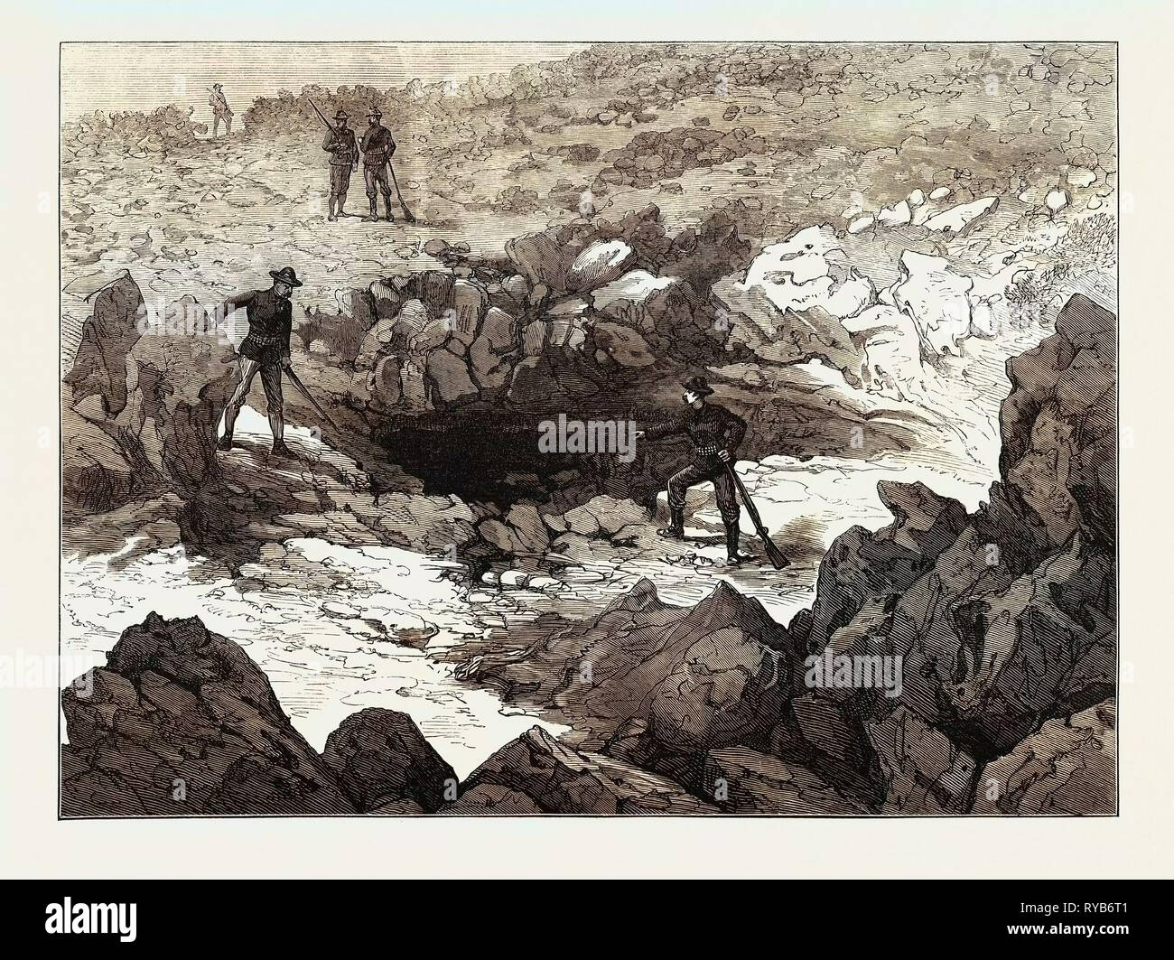 Entrance to Captain Jack's Cave, 1873 Stock Photo - Alamy