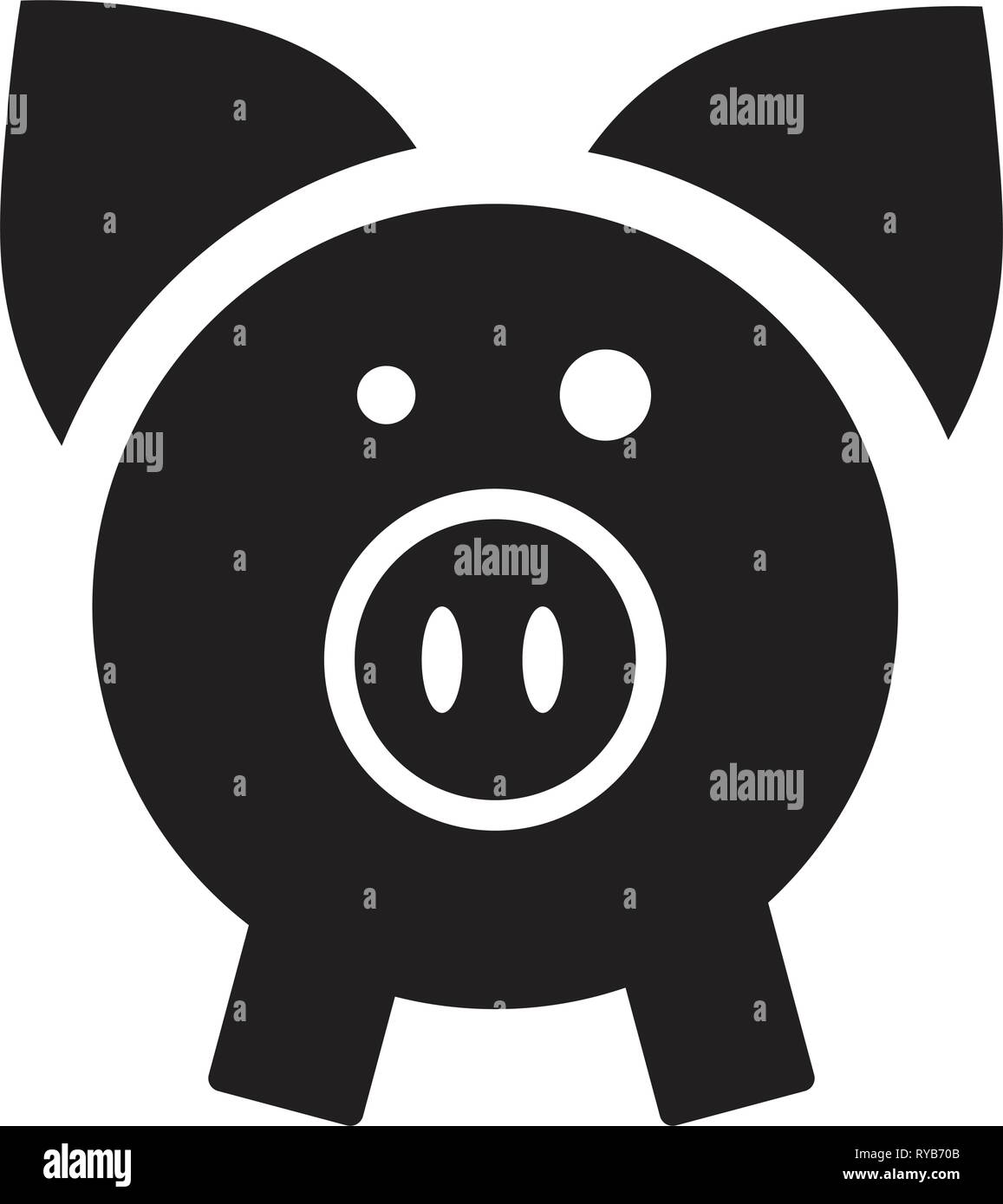 Pig icon in flat style. Vector illustration on white background Stock ...
