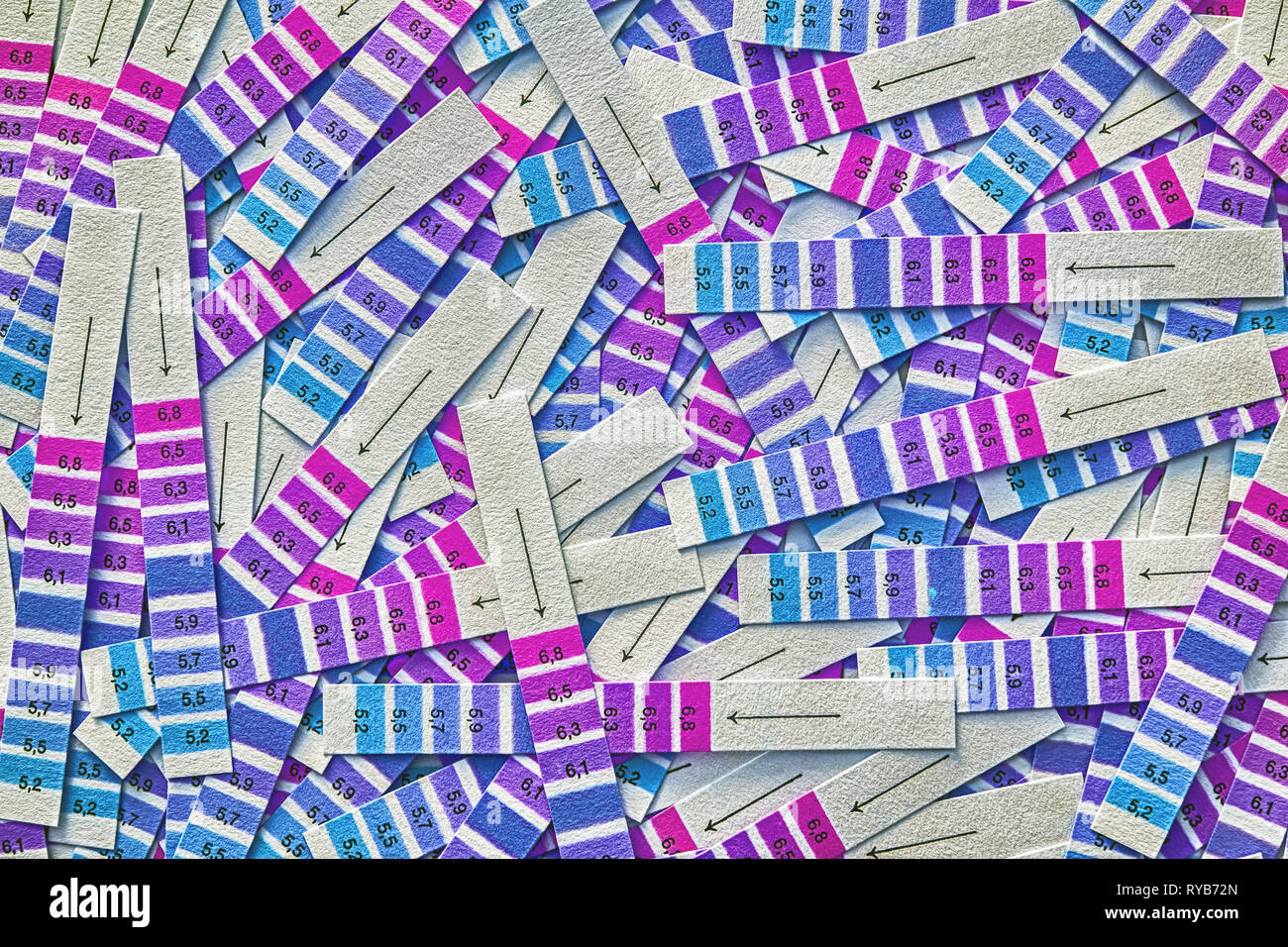 A stack of color test strips, top view Stock Photo - Alamy
