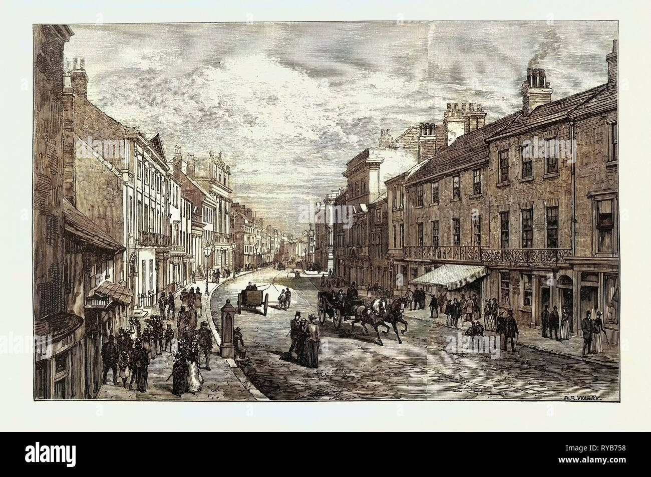 Doncaster, the High Street, UK, 1891 Stock Photo - Alamy