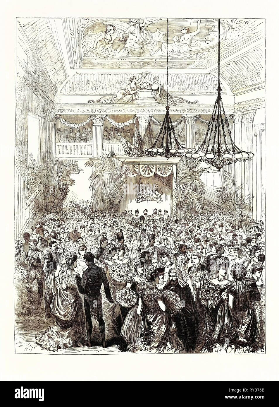 The Royal Visit to Ireland: The Drawingroom at Dublin Castle, 1885 ...