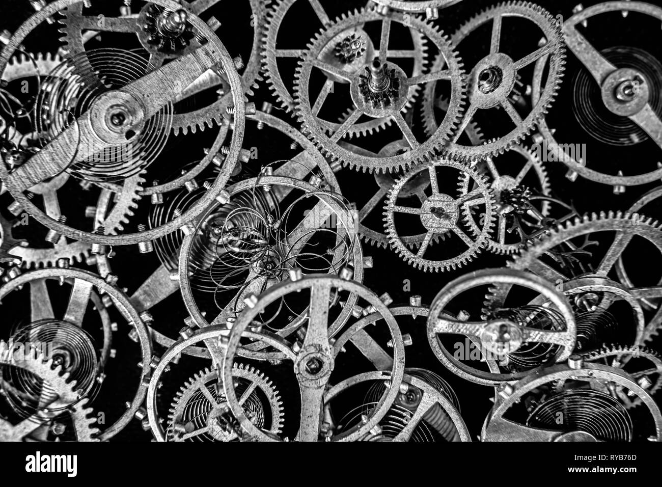 Antique clock mechanism steampunk style cogs gears wheels Stock Photo ...