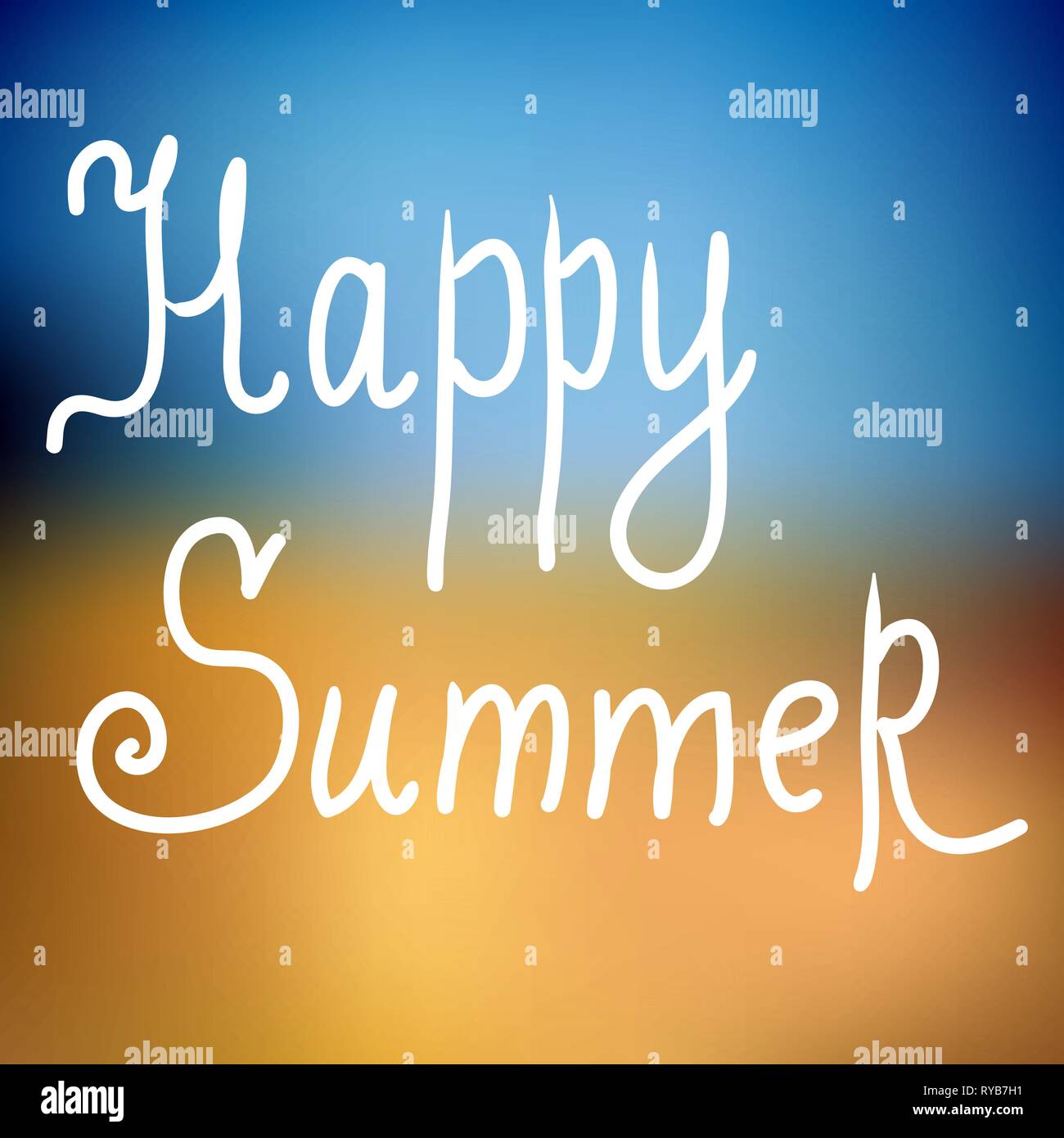 Happy summer. Poster on beach background. Vector illustration Stock ...
