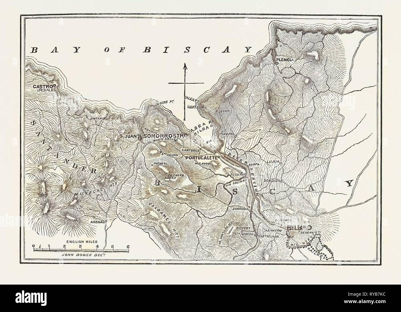 Plan of Bilbao and Somorrostro, 1874 Stock Photo - Alamy