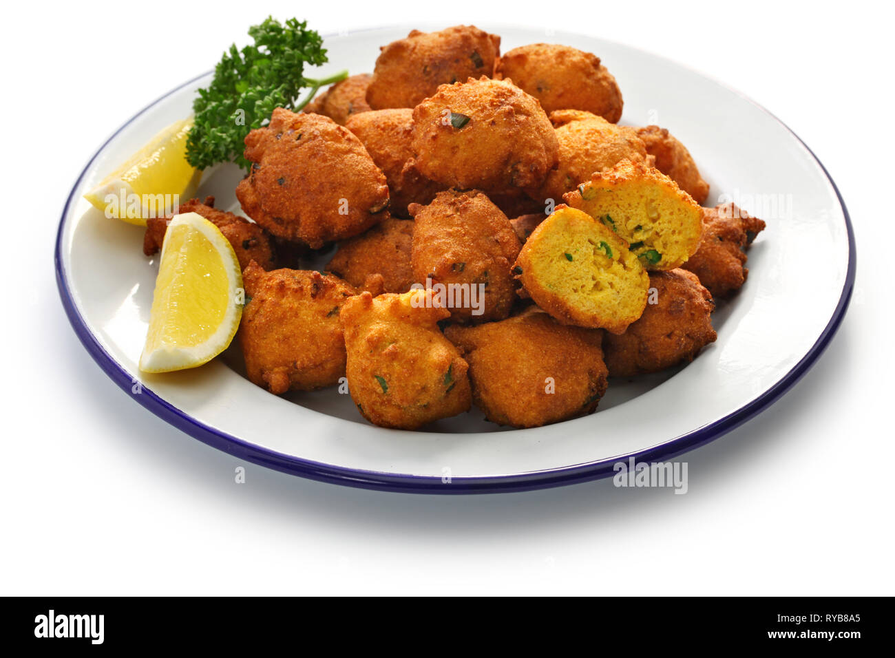 homemade hush puppies, southern food, deep fried cornbread balls Stock ...