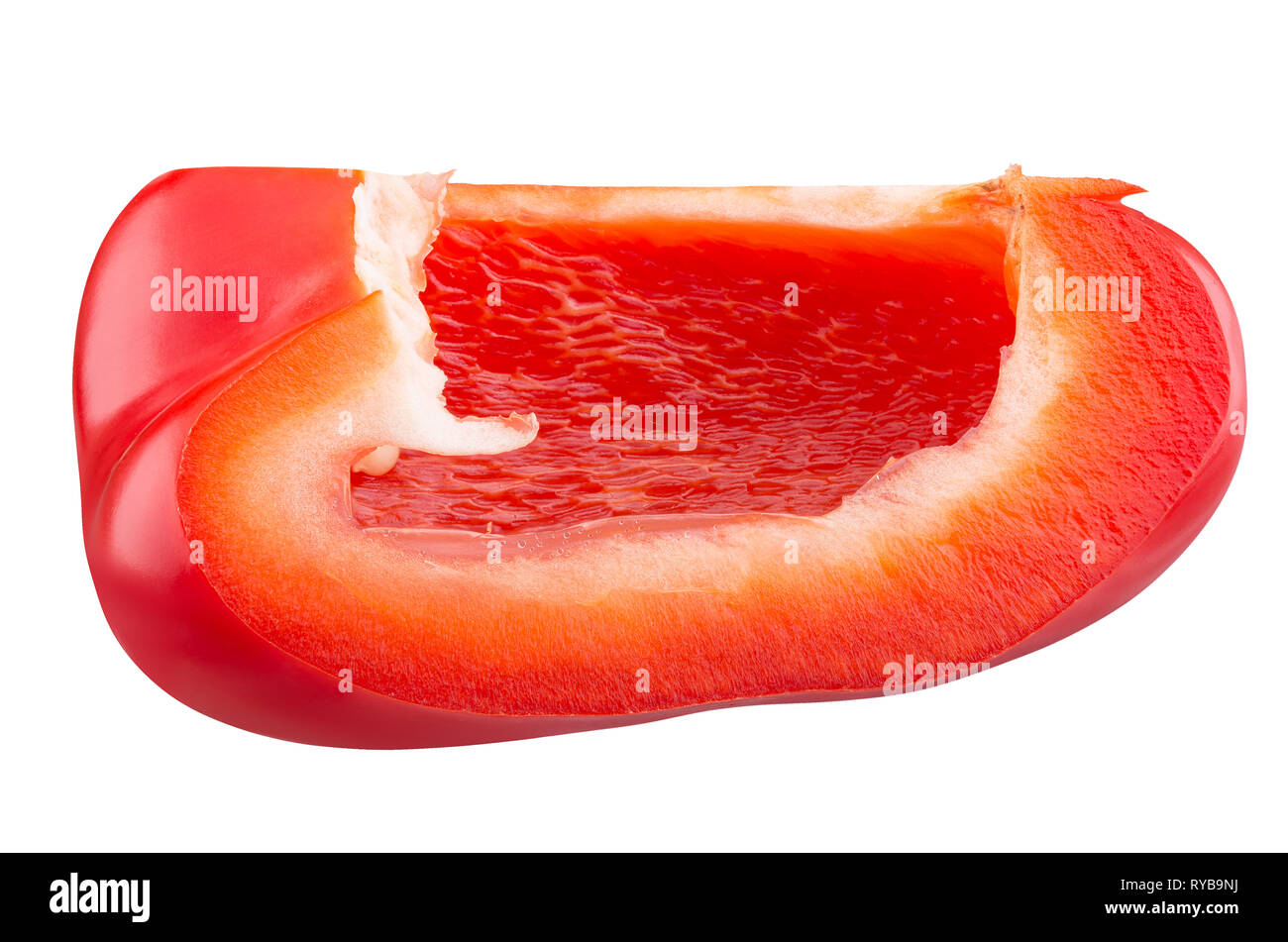 red pepper slice isolated on a white background Stock Photo - Alamy
