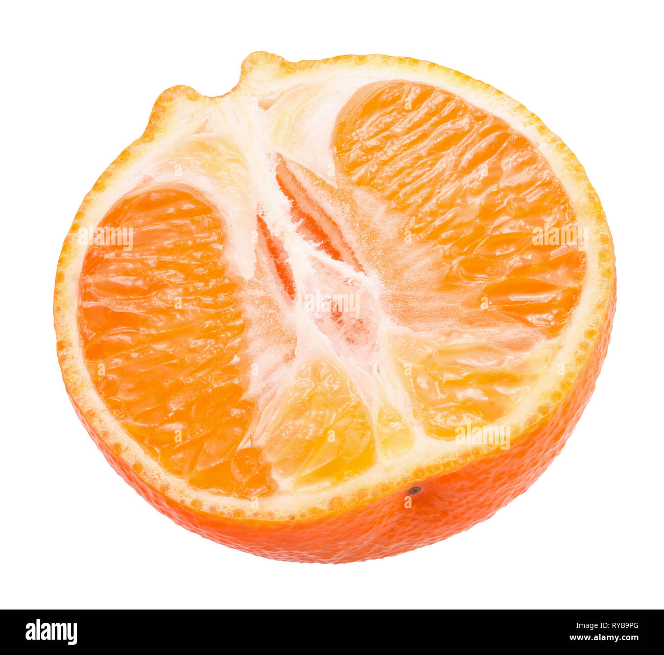 half of tangerine isolated on a white background Stock Photo - Alamy