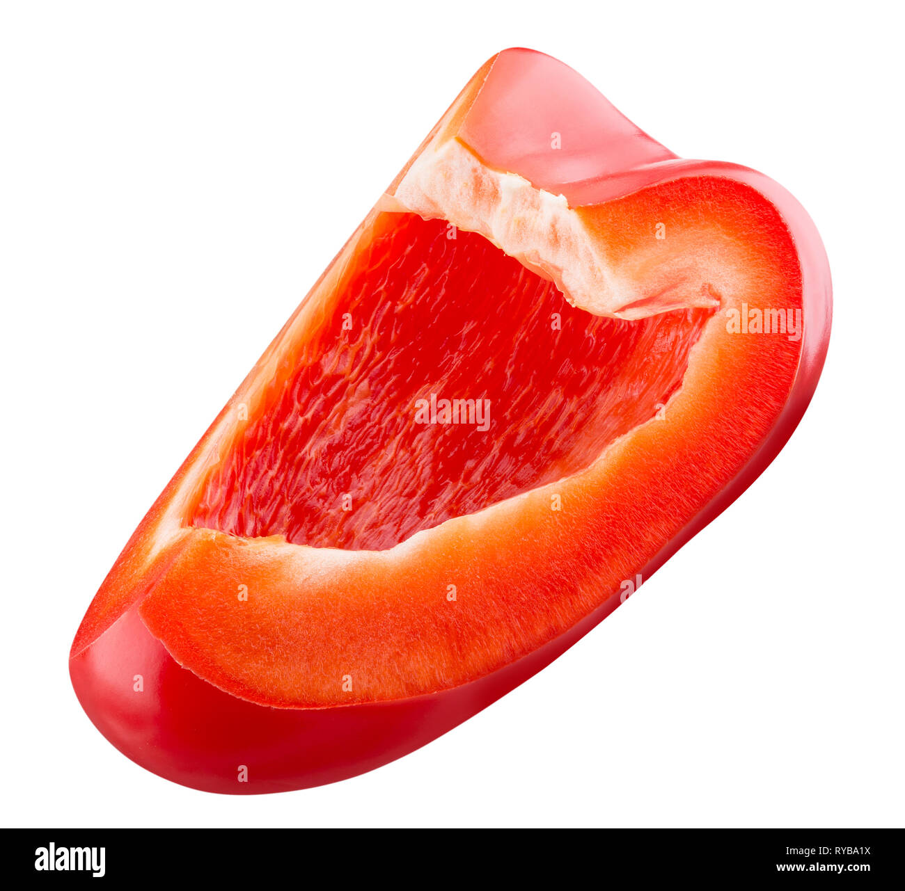 red pepper slice isolated on a white background Stock Photo - Alamy