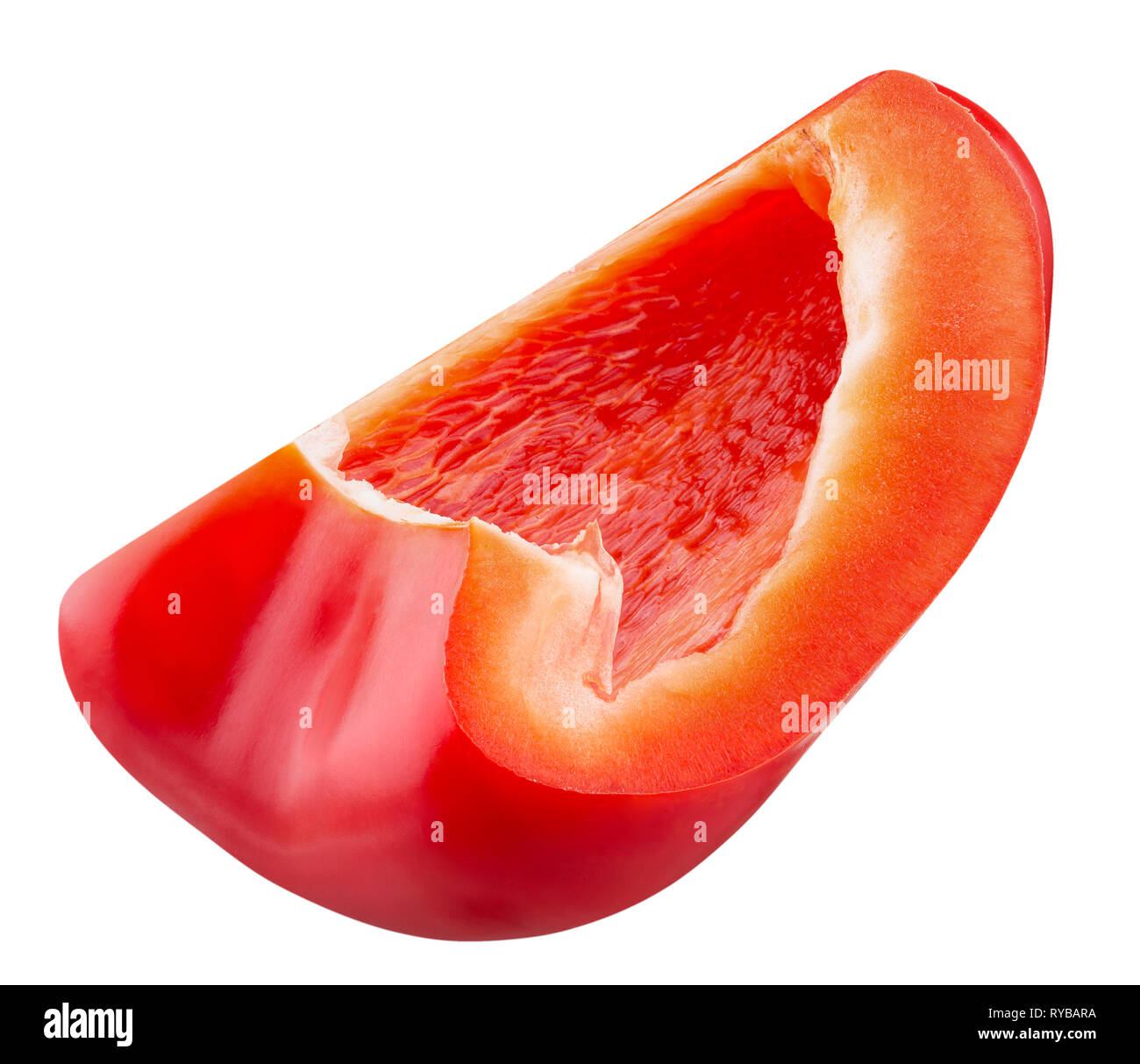 red pepper slice isolated on a white background Stock Photo - Alamy