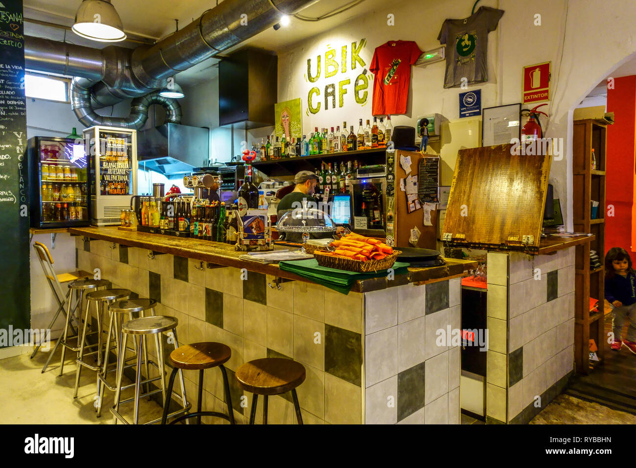 Valencia bar, Barrio Ruzafa, Ubik Cafe Inside, Spain Valencia cafe ...