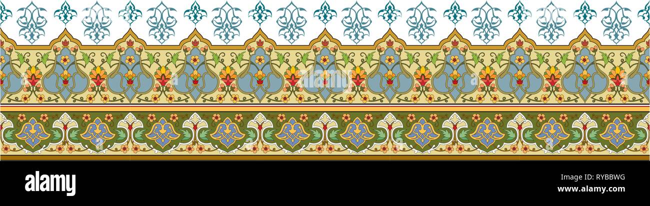 Arabic arabesque decorative texture Islamic ornamental colorful design ...