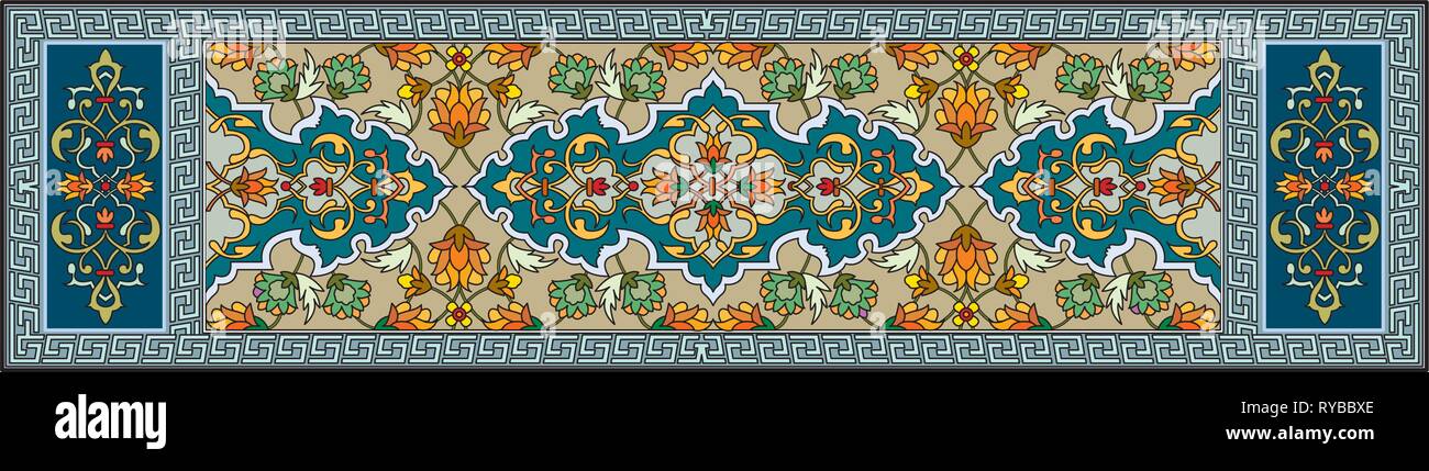 Arabic arabesque decorative texture Islamic ornamental colorful design ...