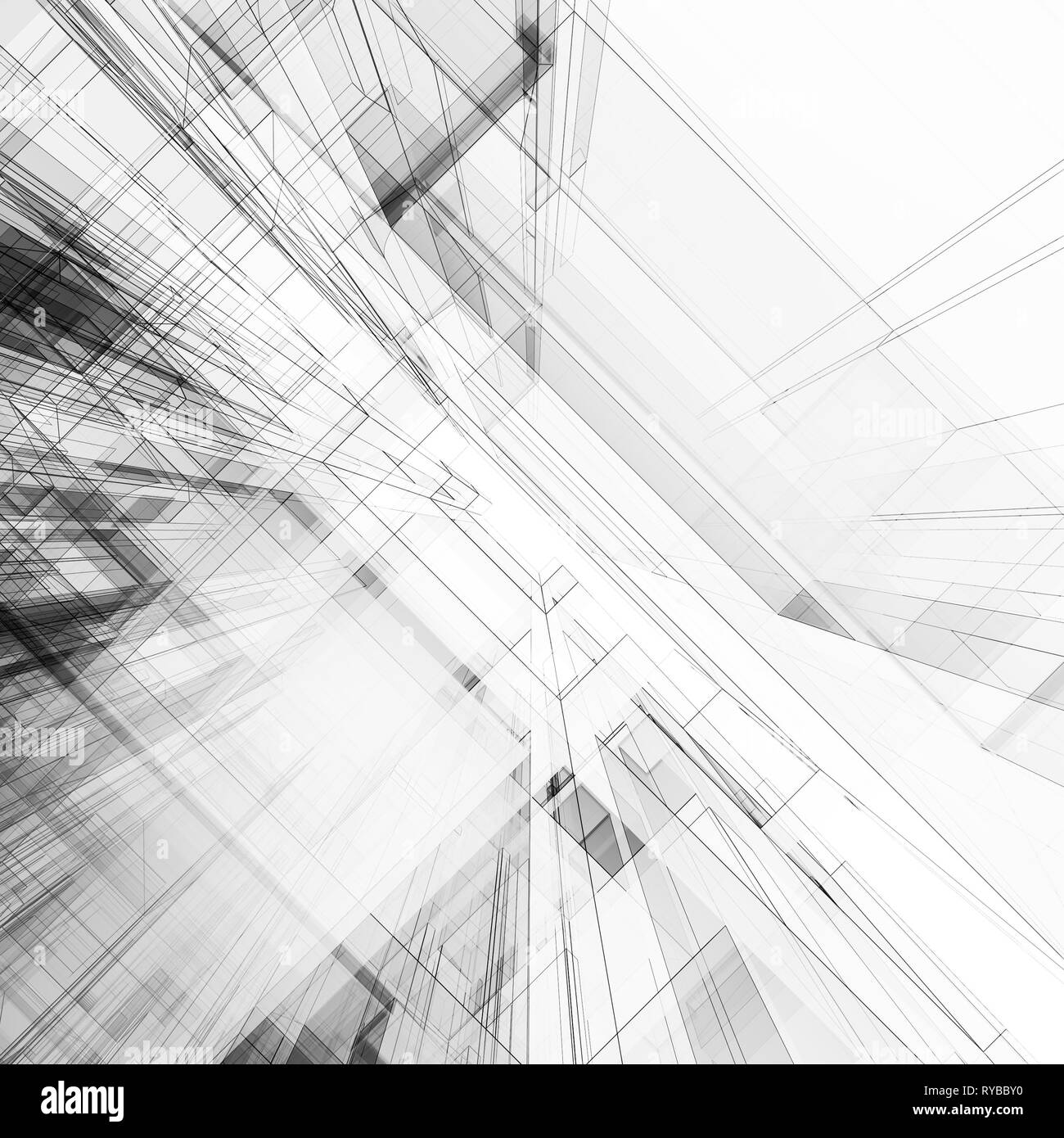 Abstract architecture 3d rendering Stock Photo - Alamy