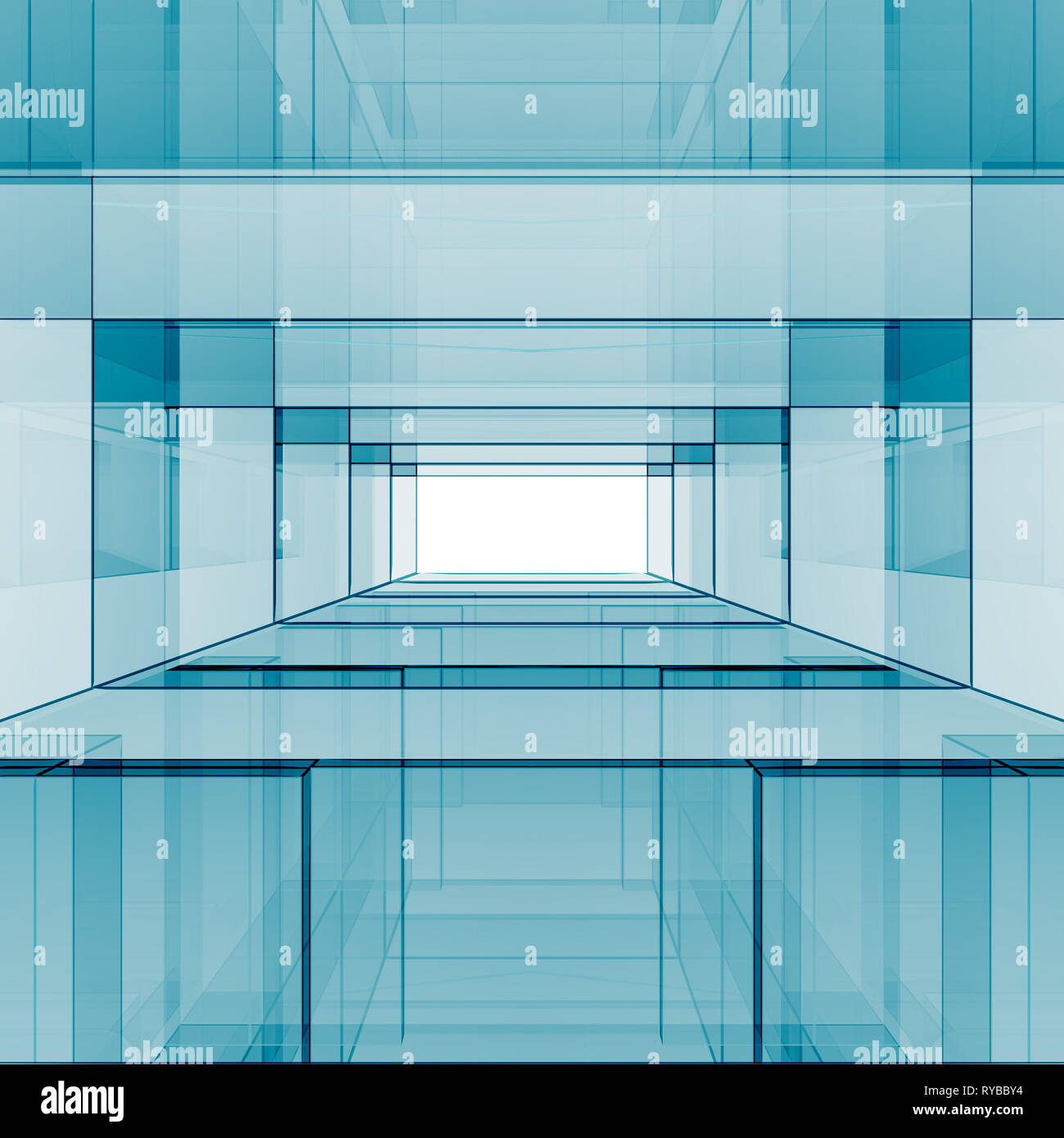 Blue abstract design 3D rendering Stock Photo - Alamy