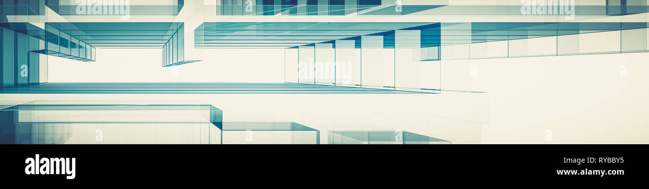 Horizontal panorama 3d rendering Stock Photo - Alamy