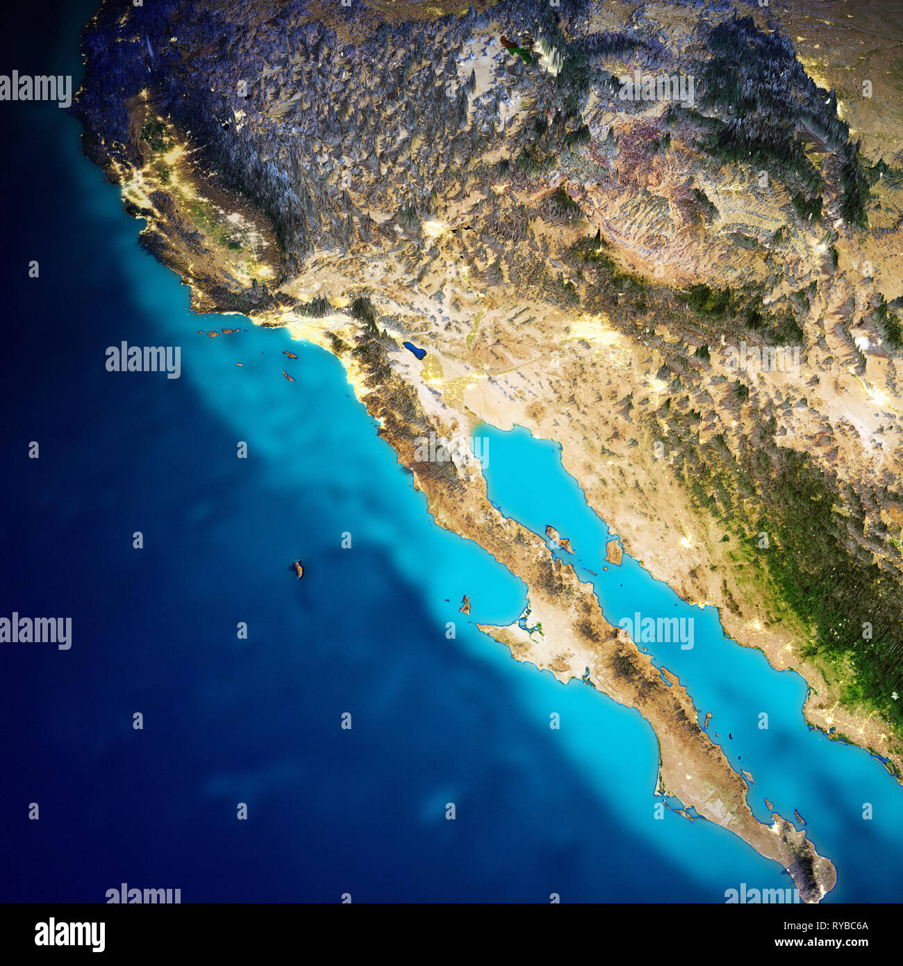 Map of baja california hi-res stock photography and images - Alamy