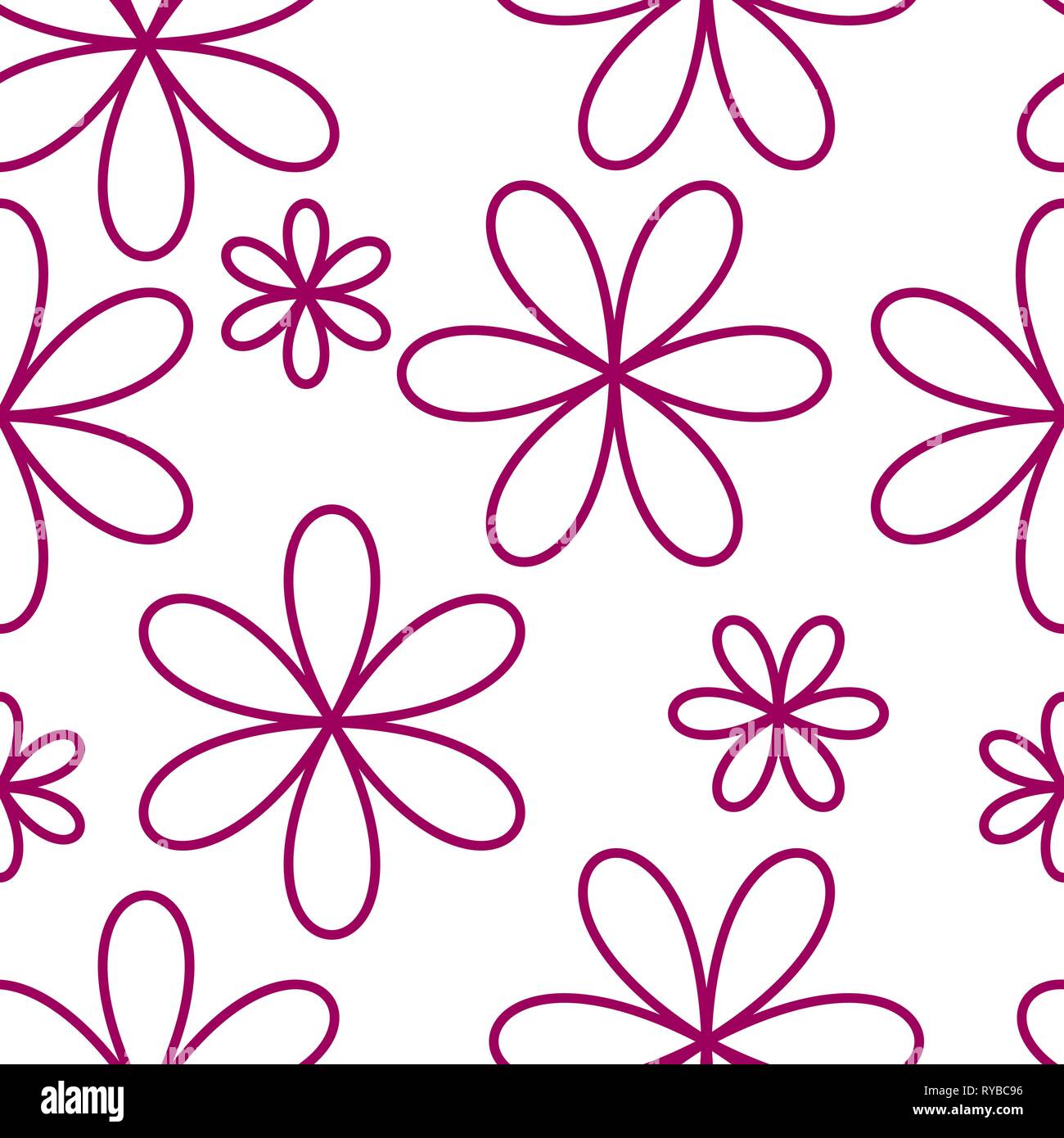 Flower seamless pattern pink color. Vector illustration Stock Vector ...