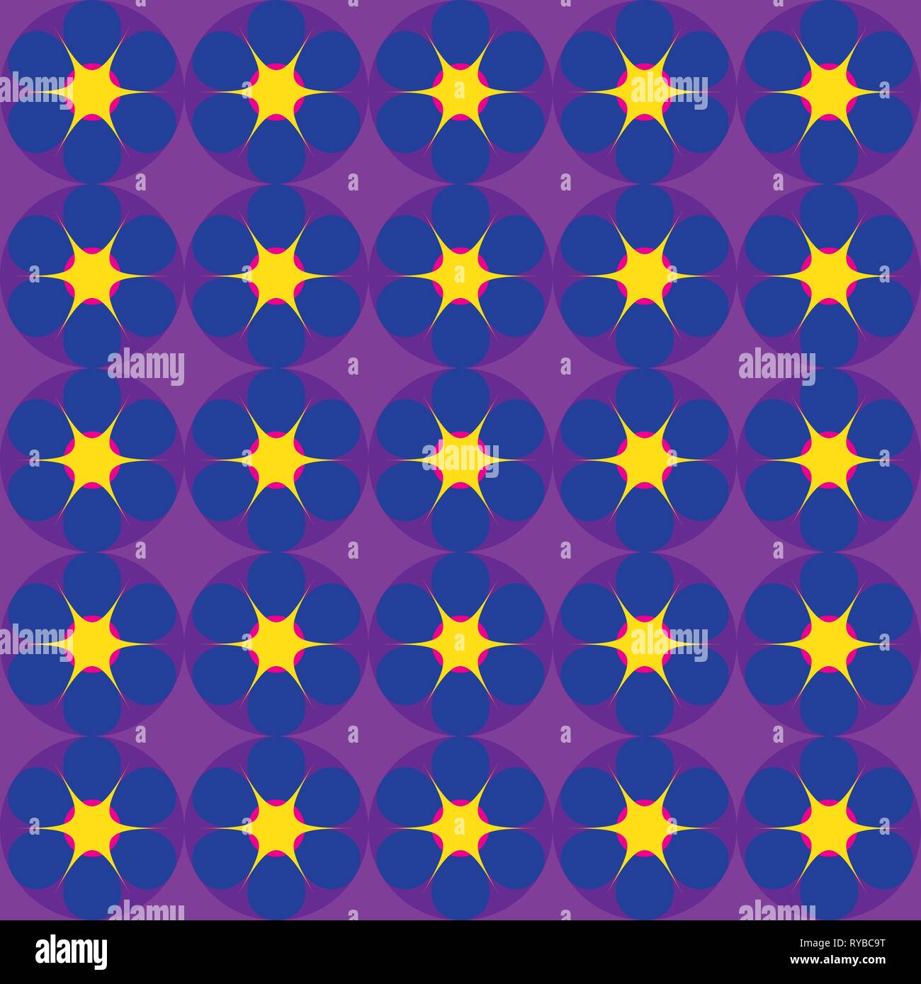 Cartoon stars on dark blue background. Seamless pattern. Vector ...