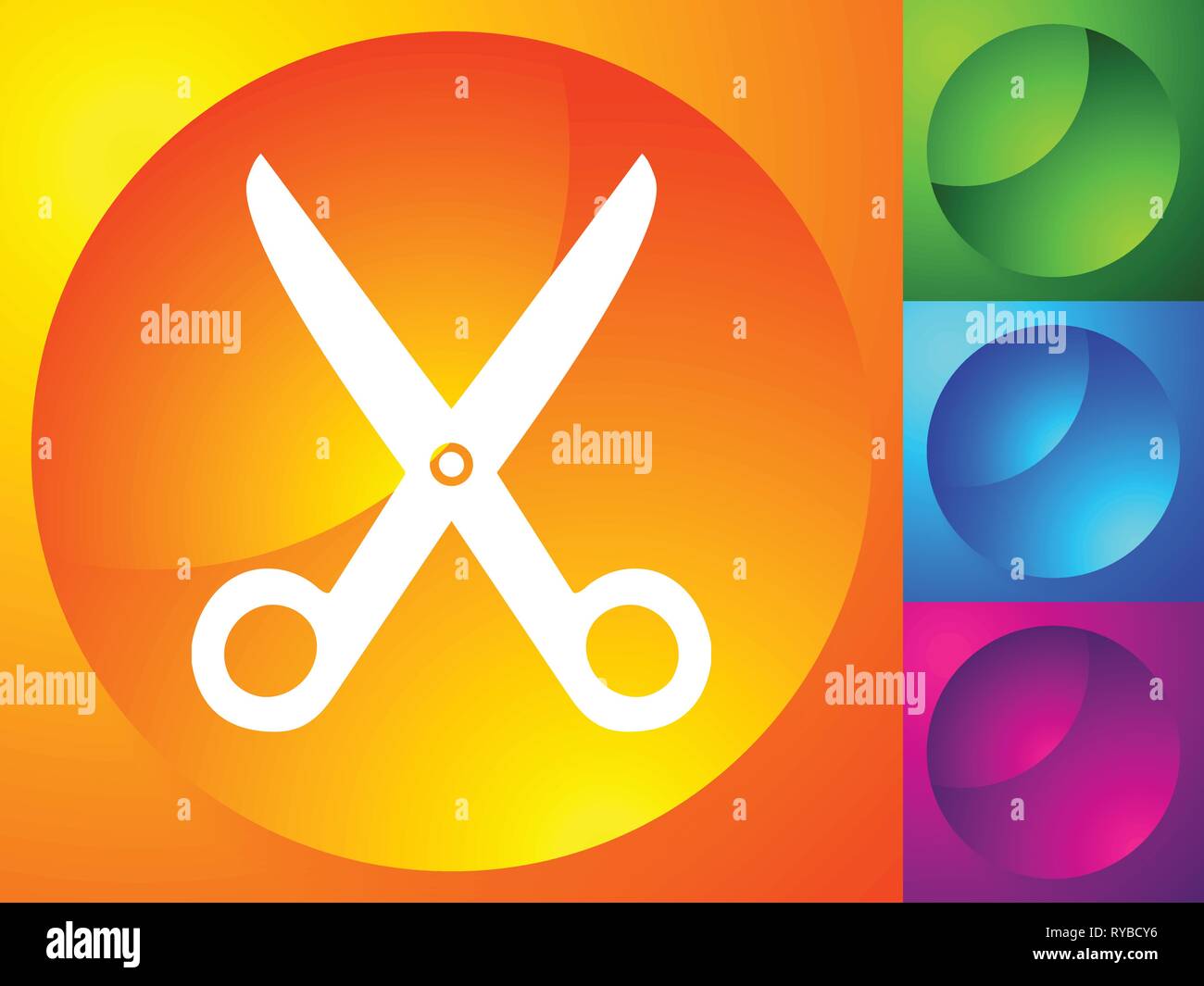 Icon With Scissors Symbol Barber Hairdresser Concept Icon Stock