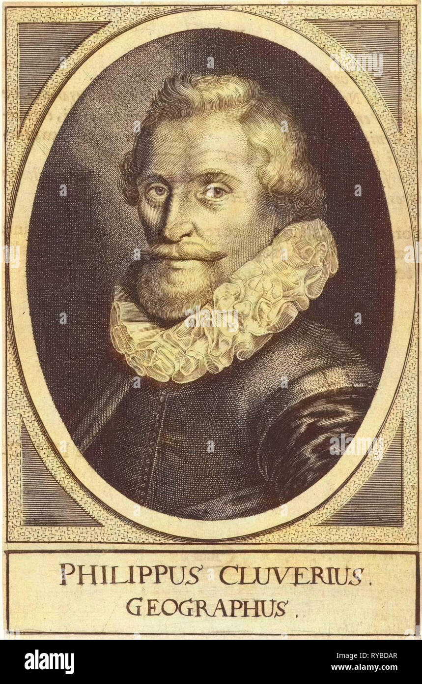 Portrait of Philipp Cluver, print maker: de Passe workshop of, Abraham ...