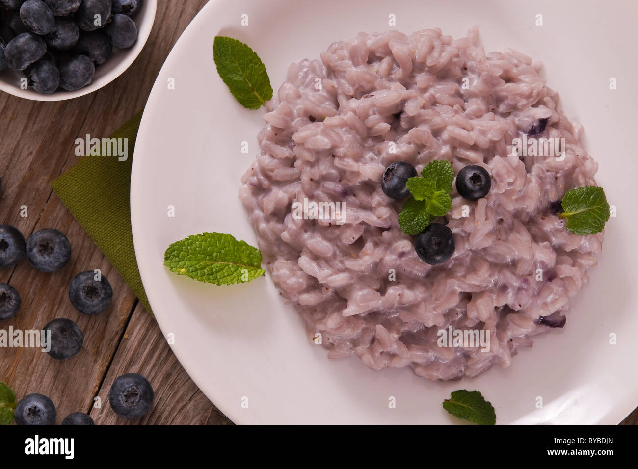 Blueberry risotto with mascarpone Stock Photo - Alamy