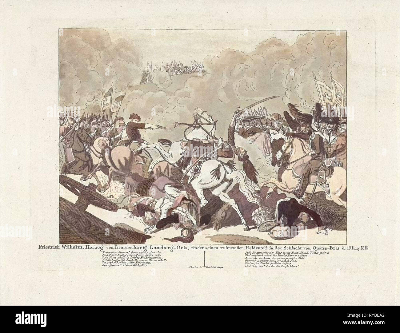 The fall of Frederick William, Duke of Brunswick, 1815, Anonymous ...